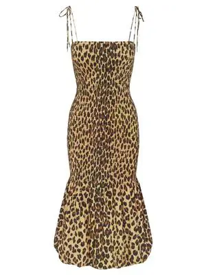 SIMONMILLER Canto Smocked Poplin Dress - Neutrals