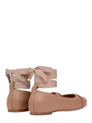 MALONE SOULIERS Sabina Ballet Flats With Self-tie Fastening - Neutrals