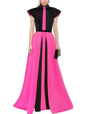 SAIID KOBEISY Magenta And Neoprene Gown - Black