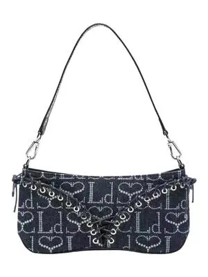LUDOVIC DE SAINT SERNIN Monogrammed Denim Shoulder Bag - Blue
