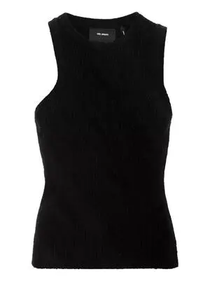 Axel Arigato Ribbed Knit Asymmetric Tank Top - Black