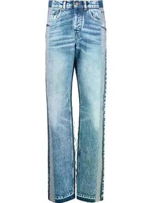 MAISON MARGIELA Panelled Straight Leg Jeans - Blue