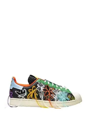 Adidas X Sean Wotherspoon Superstar Superearth Embroidered Floral Sneakers - Black