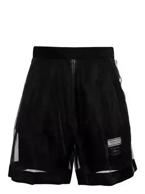 Undercover Silk Tulle Overlay Shorts - Black