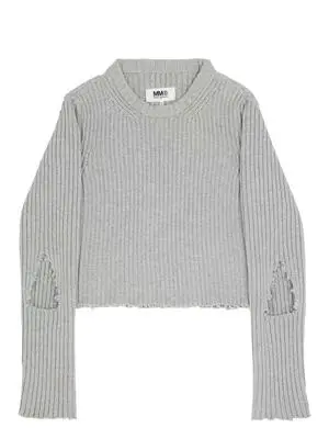 MAISON MARGIELA Ribbed Cut-out Jumper - Grey