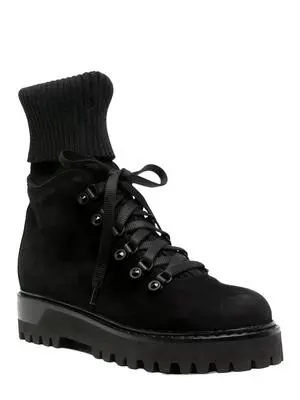 LE SILLA St. Moritz Suede Ankle Boots Black