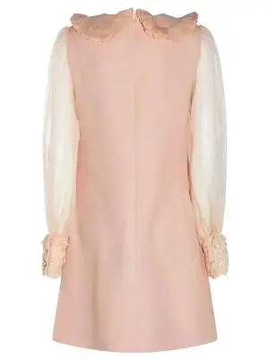 Valentino Garavani Crepe Couture Embroidered Mini Dress - Pink