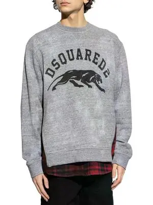 Dsquared2 Logo-print Layered Sweatshirt - Grey