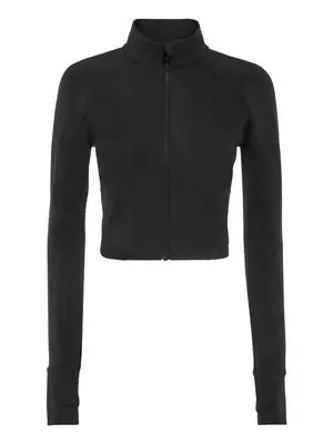 PLEIN SPORT Cropped Zipped Performance Sweatshirt - Black