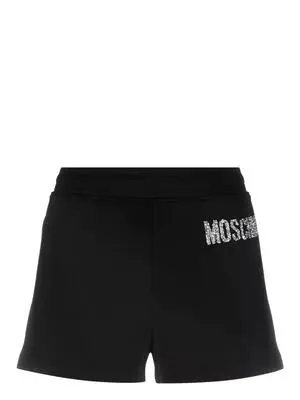Moschino Embellished Organic Cotton Shorts - Black