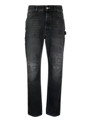 WASHINGTON DEE-CEE Distressed Effect Straight Leg Jeans - Black