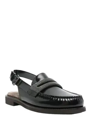 BRUNELLO CUCINELLI Brunello Cucinelli Leather Slingback Loafers