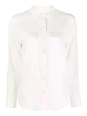 PAULA Long-sleeve Silk Shirt - White