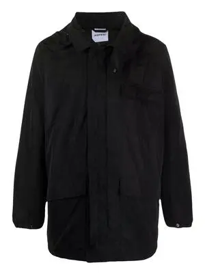 Aspesi Hooded Long-sleeved Coat - Black