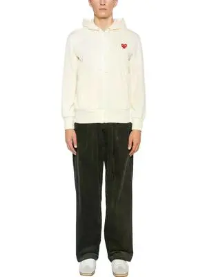 Play Comme Des Garcon Heart Appliqué Zip-up Hoodie - Yellow