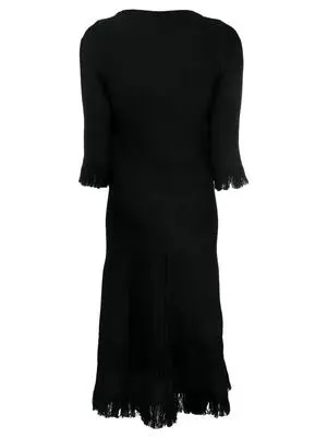 CHARLOTT Charlott Knit Wool Dress With Fringe Detail