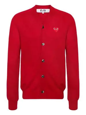 PLAY COMME DES GARCON Comme Des Garçons Play Logo-Appliqué Wool Cardigan
