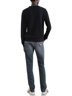 Dolce & Gabbana Logo-appliqué Skinny Jeans - Blue