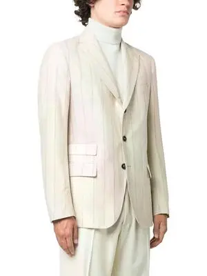 Eleventy Pinstriped Single-breasted Blazer - Neutrals