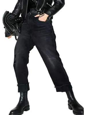 R13 Crossover Cropped Jeans - Black