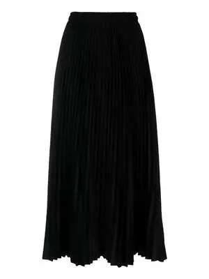 Ermanno Scervino High-waisted Pleated Midi Skirt - Black