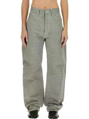 MAISON MARGIELA High-rise Straight Jeans With Decorative Buckle - Neutrals