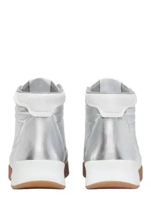 COURREGES Mid Club 02 Leather Sneakers - Silver