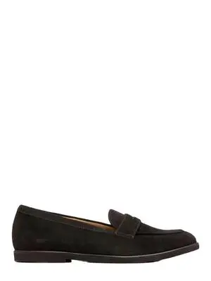 SCAROSSO Monica Leather Loafers - Brown