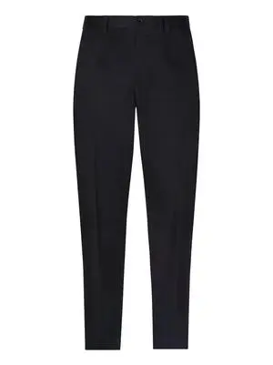 Dolce & Gabbana Logo Tag Cotton-blend Tapered Trousers - Blue