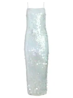 Retrofete Alana Sequined Midi Dress - Silver