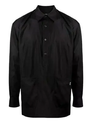 THE POWER FOR THE PEOPLE Logo-patch Detail Shirt - Black