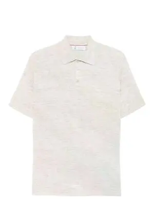 Brunello Cucinelli Fine-knit Polo Shirt - Neutrals