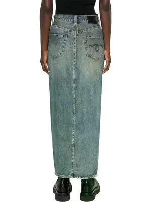 R13 Devon Mid-rise Maxi Skirt - Blue
