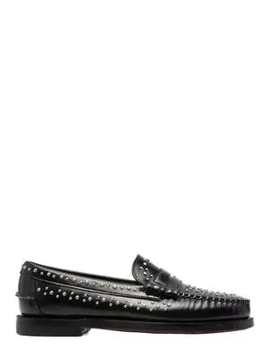 SEBAGO Sebago Stud-Embellished Calf Leather Loafers Black