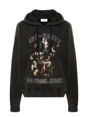 Off-White Graphic-print Cotton Hoodie - Black