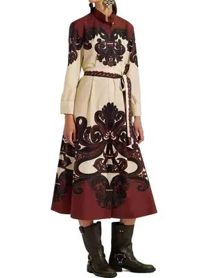 LA DOUBLEJ La DoubleJ Sundowner Dress In Baroque Print Cotton Velvet