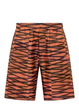 PIERRE-LOUIS MASCIA Printed Straight Leg Shorts - Orange