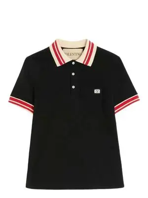 Valentino Garavani Logo-patch Polo Shirt - Black