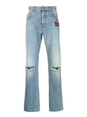 Dsquared2 Bootcut Jeans With Distressed Effect - Blue