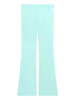 COURREGES Low-rise Flared Trousers With Embroidered Logo - Blue