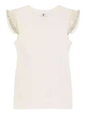 TWINSET TWINSET Bead-Detail Cap Sleeve T-Shirt