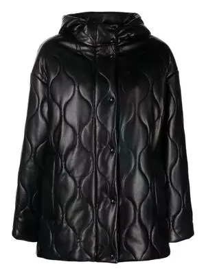 STAND STUDIO Everlee Quilted Faux-leather Jacket - Black