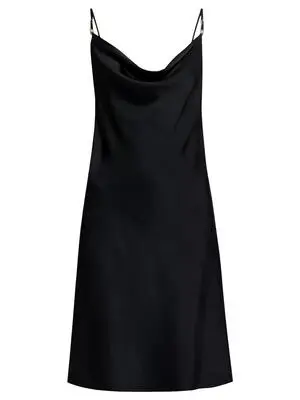 Versace Camisole Dress With Medusa Safety Pin Detail - Black