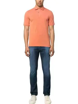 Fedeli Jersey Short-sleeved Polo Top - Orange