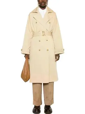 Patrizia Pepe Double-breasted Cotton Coat - Neutrals
