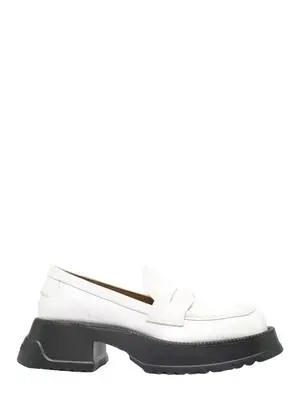 Marni Two-tone Leather Loafers - White