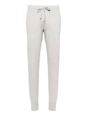 Eleventy Drawstring Wool-cashmere Blend Knitted Trousers - Neutrals