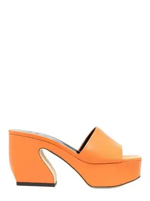 SERGIO ROSSI 95mm Sculptural Heel Sandals - Orange