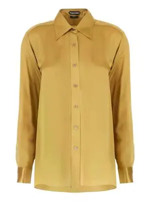 TOM FORD Silk Satin Shirt - Yellow