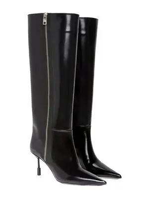 MSGM Pointed-toe Leather Boots - Black